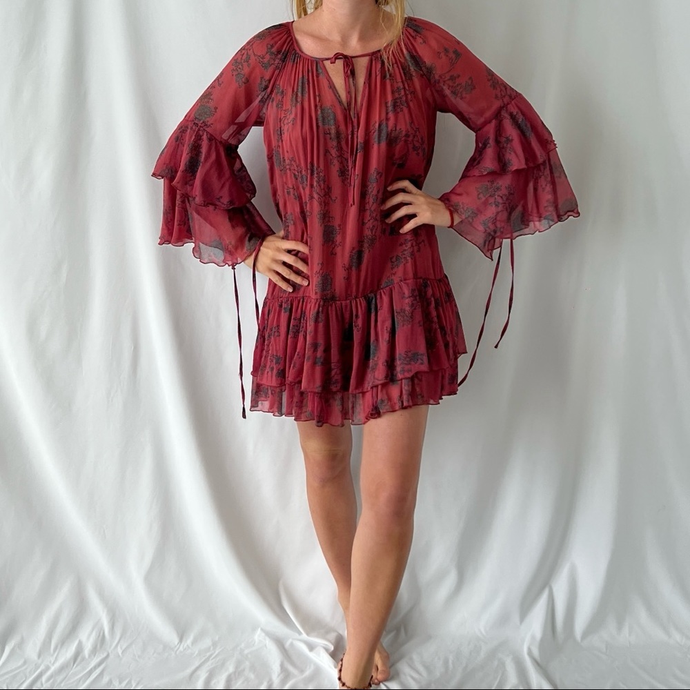 Free People Red And Paisley Dress - Gem